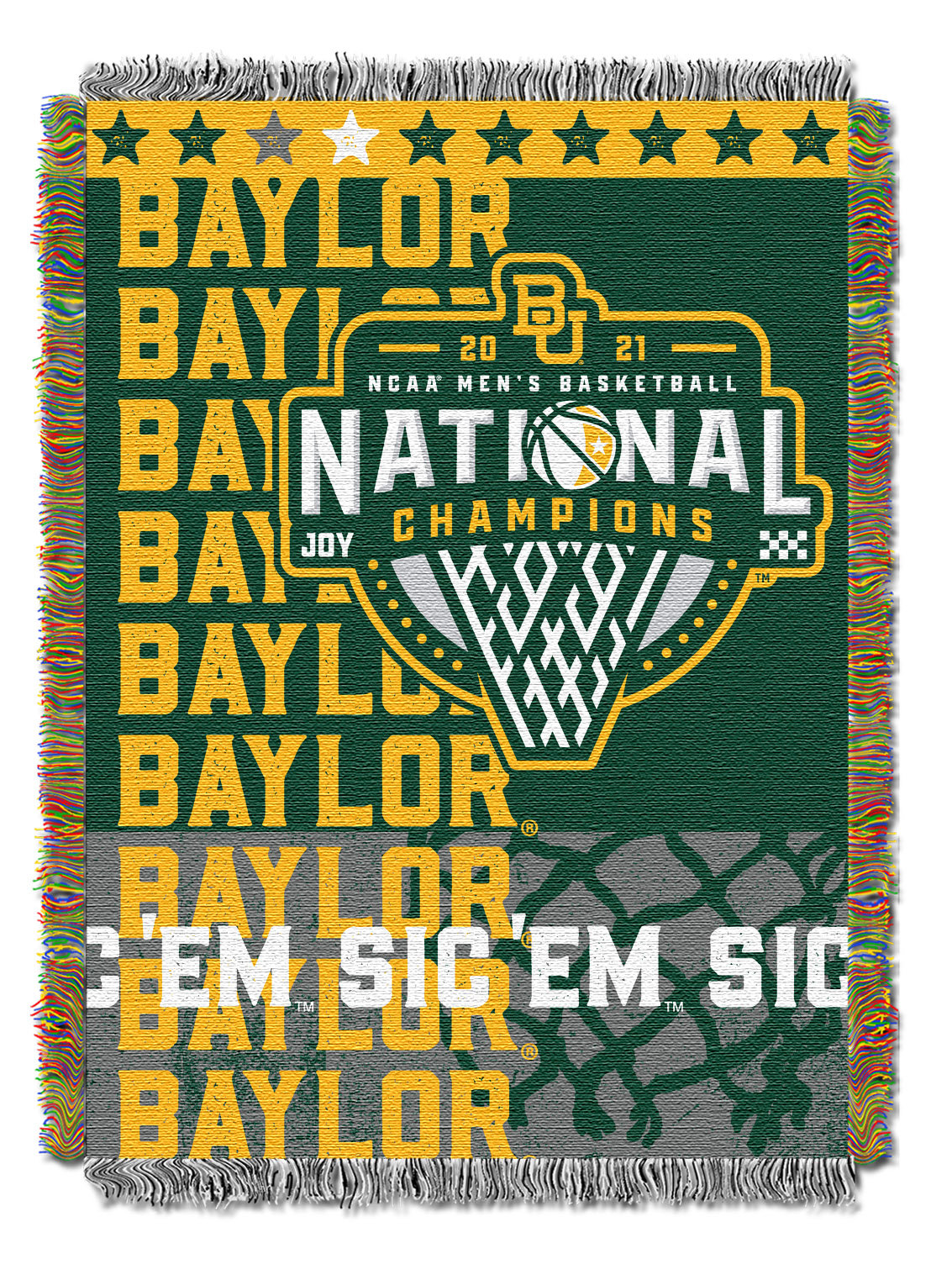 Northwest NCAA Baylor Bears Throw Blanket, 2021 Men's Basketball ...