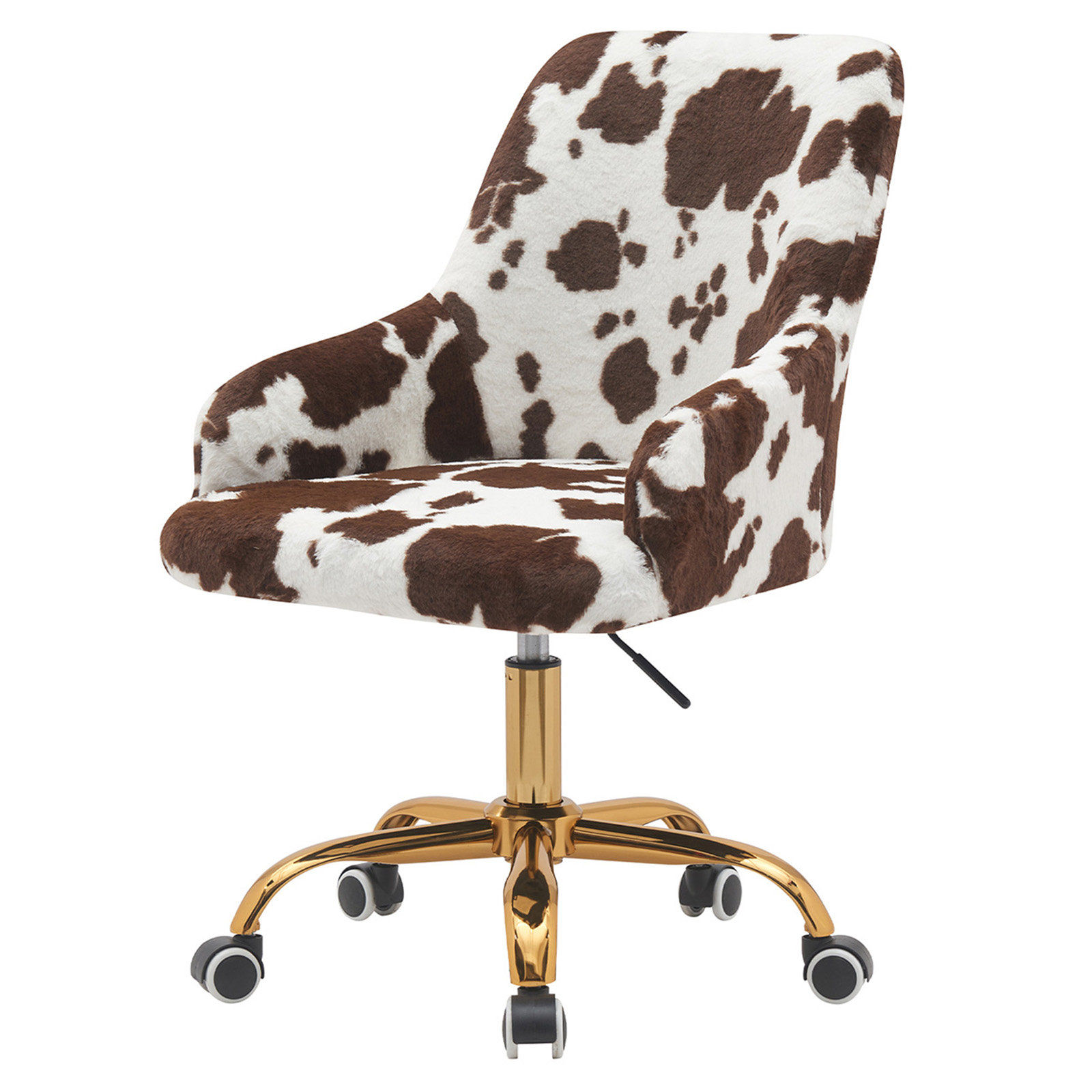 Greenspring Polyester Blend Office Chair Leopard Velvet Swivel and ...