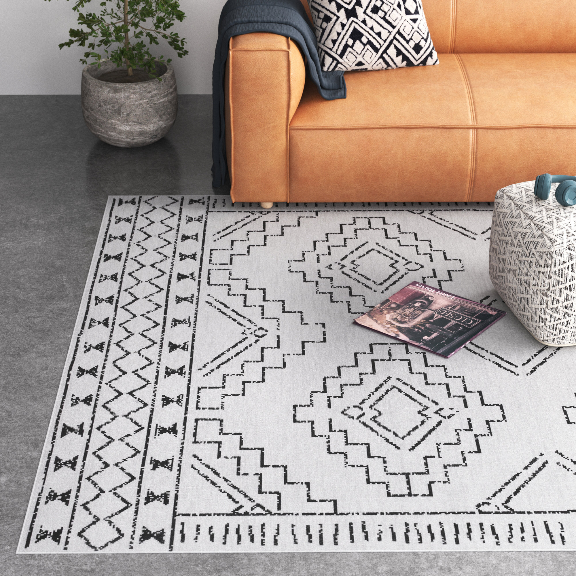 Trent Austin Design® Oscar Geometric Machine Washable Area Rug for ...