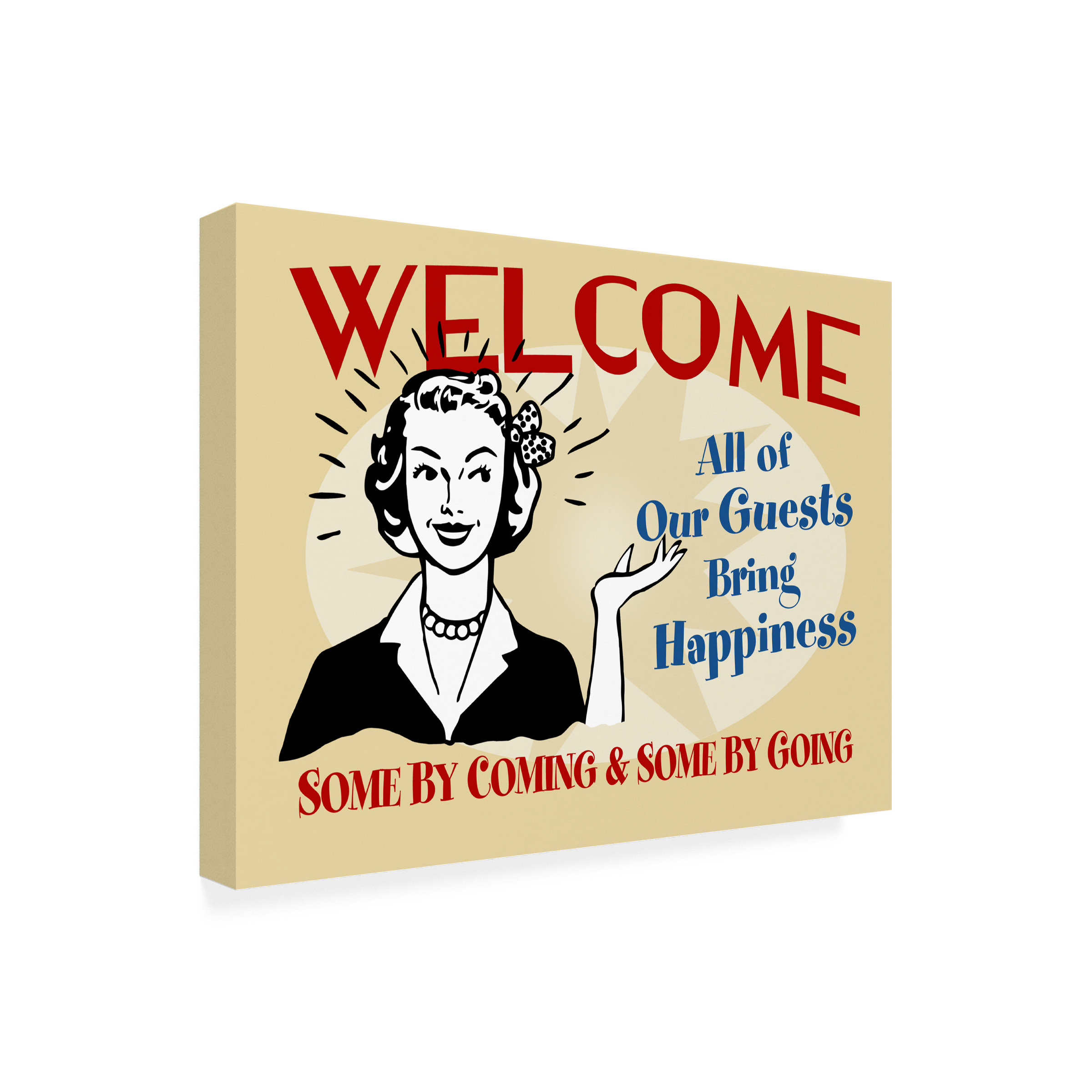 Trinx RetroPlanet 'Welcome Guests Bring Happiness' Canvas Art ALI63392 ...