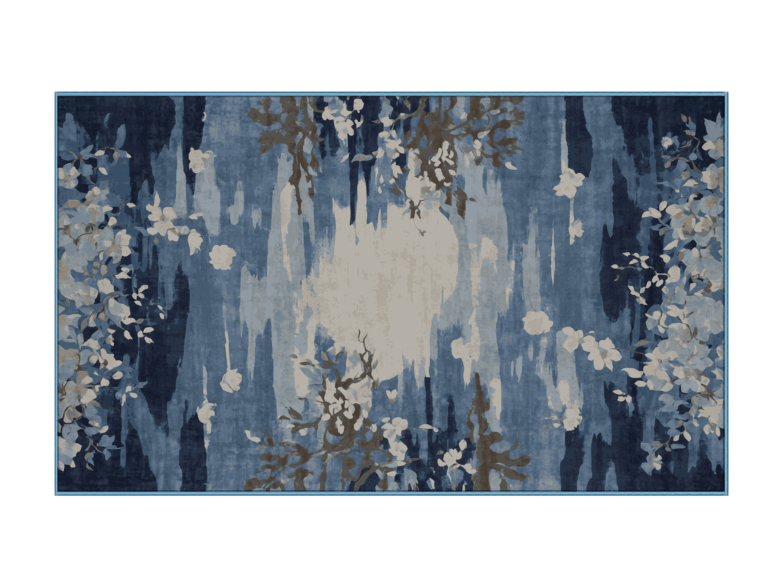 Hokku Designs Silky Soft Plush Blue Area Rug | Wayfair