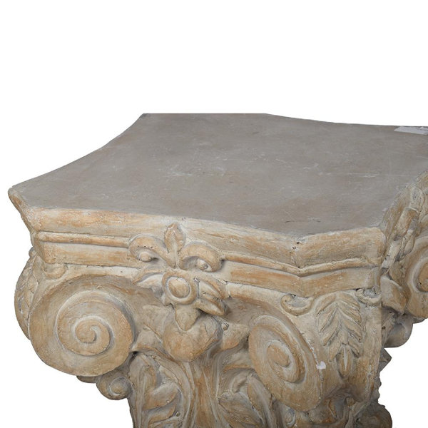 Ophelia & Co. Roman Cream Column Cap Pedestal - Large - 18x18x18.5 ...