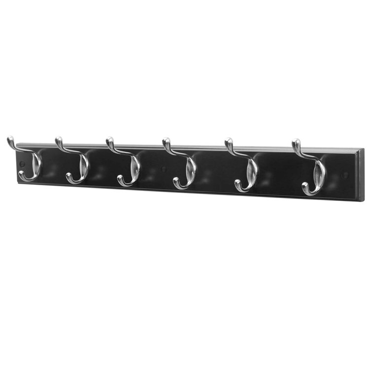 Marlow Home Co. Lin 6 - Hook Wall Mounted Coat Rack in Black | Wayfair ...