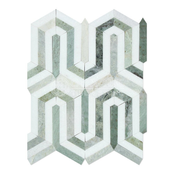 Nesttile Thassos White Berlinetta Design Marble Mosaic Tile Polished ...