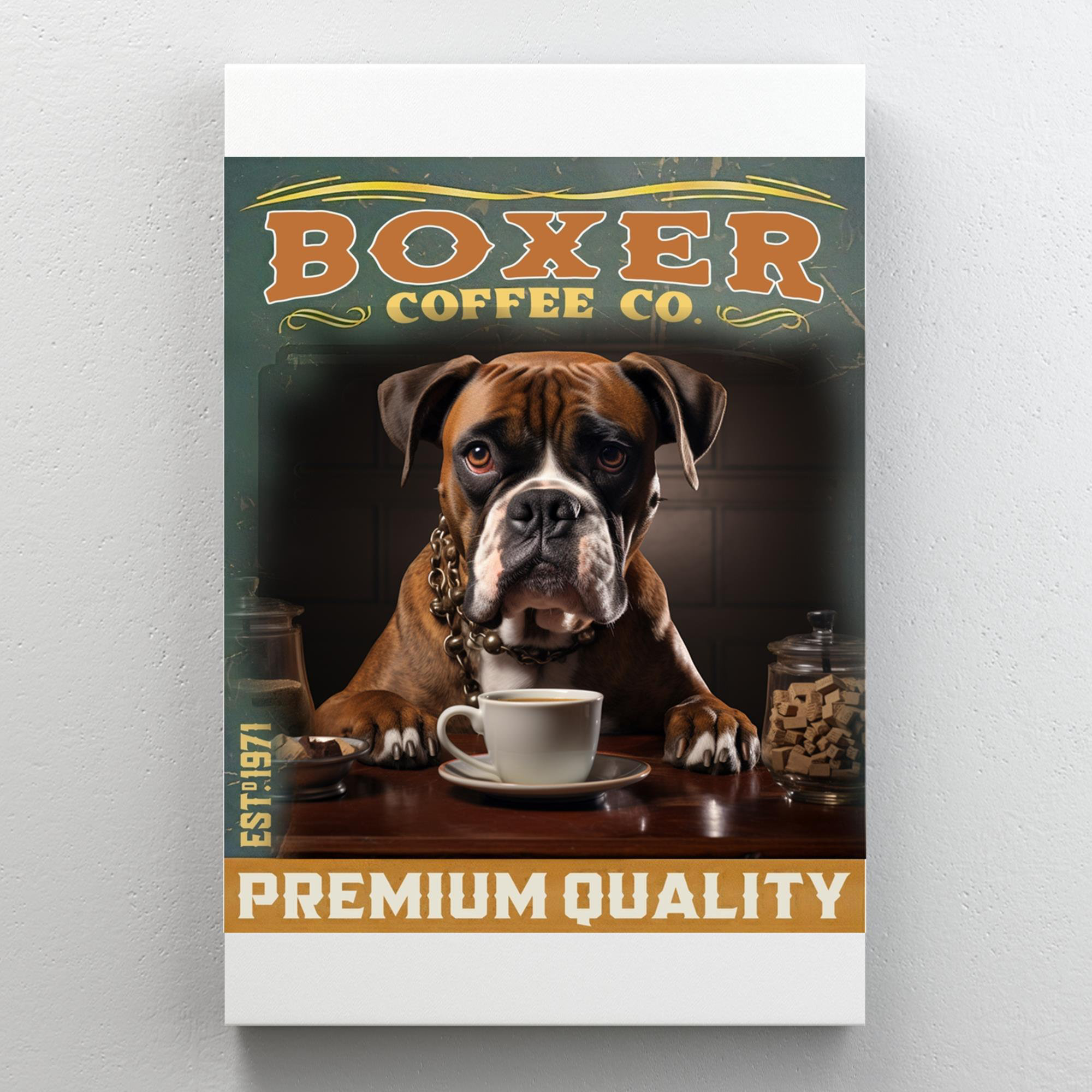 Trinx Boxer Coffee Co - 1 Piece Rectangle Graphic Art Print On Wrapped ...