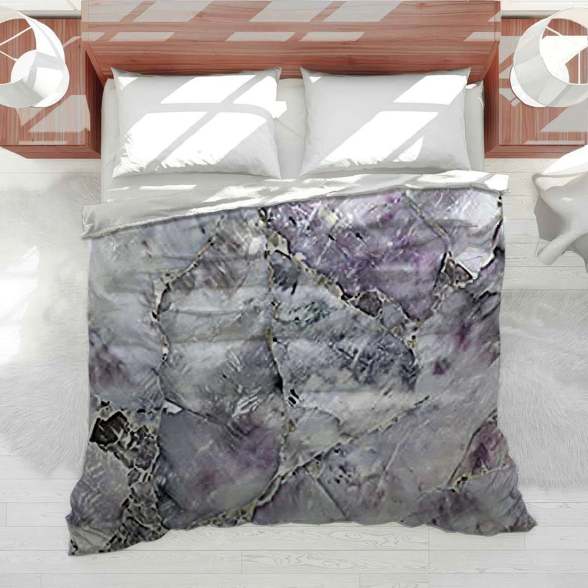 VisionDecor Lavender Fragments Bedding Stone Comforter Marble - Wayfair ...