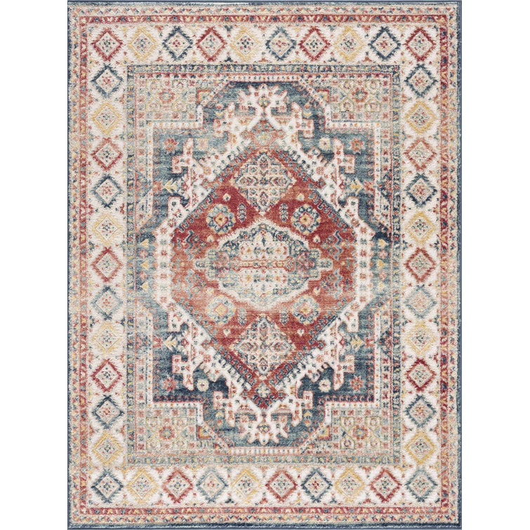 Bungalow Rose Brenda Moroccan Rust Area Rug | Wayfair