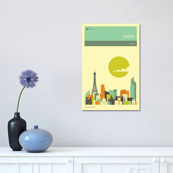 Rosdorf Park Paris Skyline Ii by Jazzberry Blue - Wrapped Canvas ...