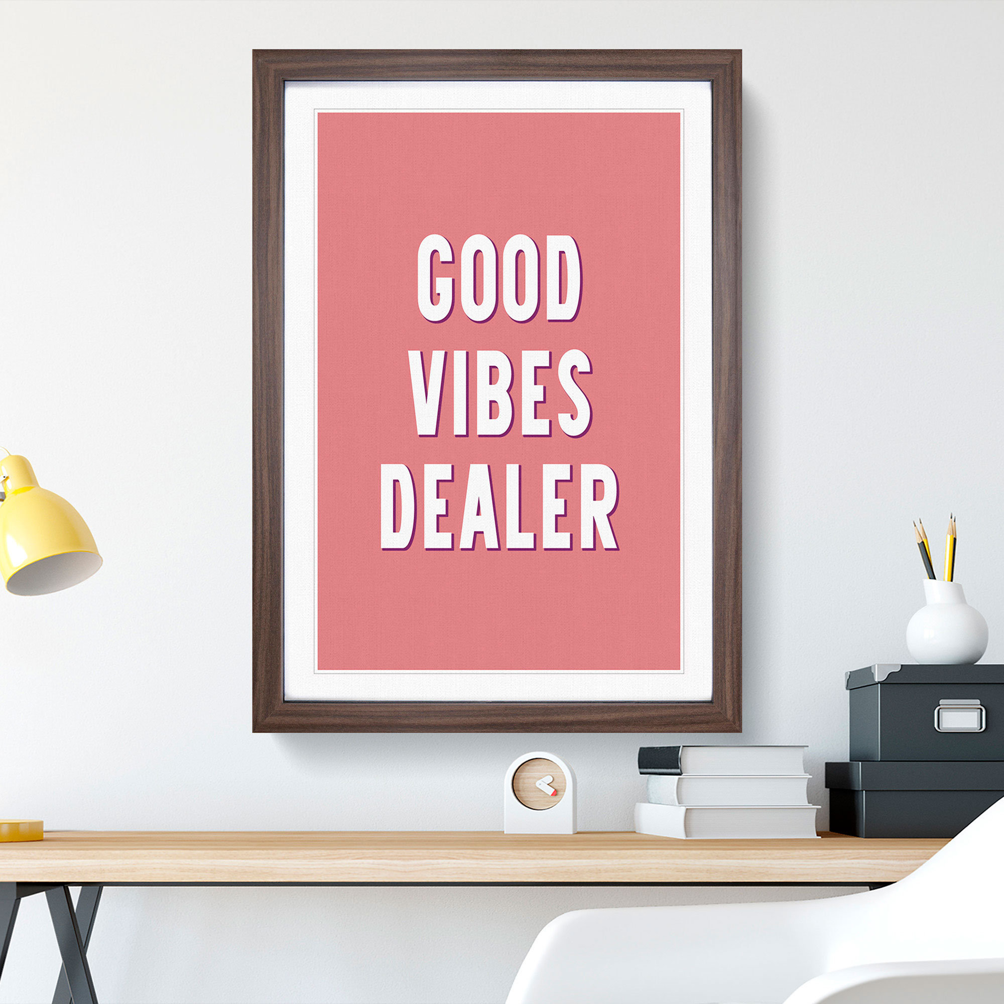 East Urban Home Good Vibes Dealer - Picture Frame Typography | Wayfair ...