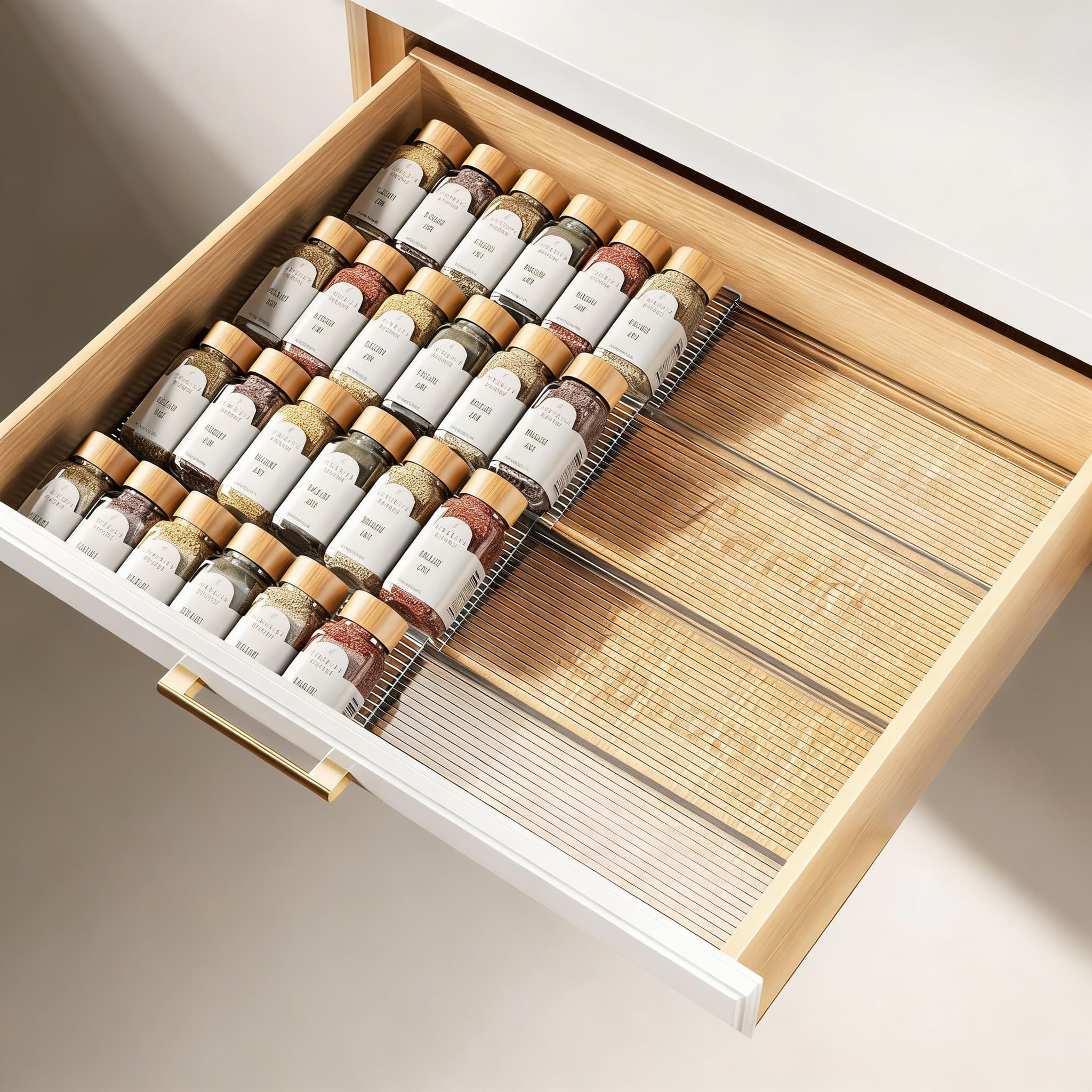 Latitude Run® Expandable Drawer Spice Organizer, Adjustable Acrylic ...