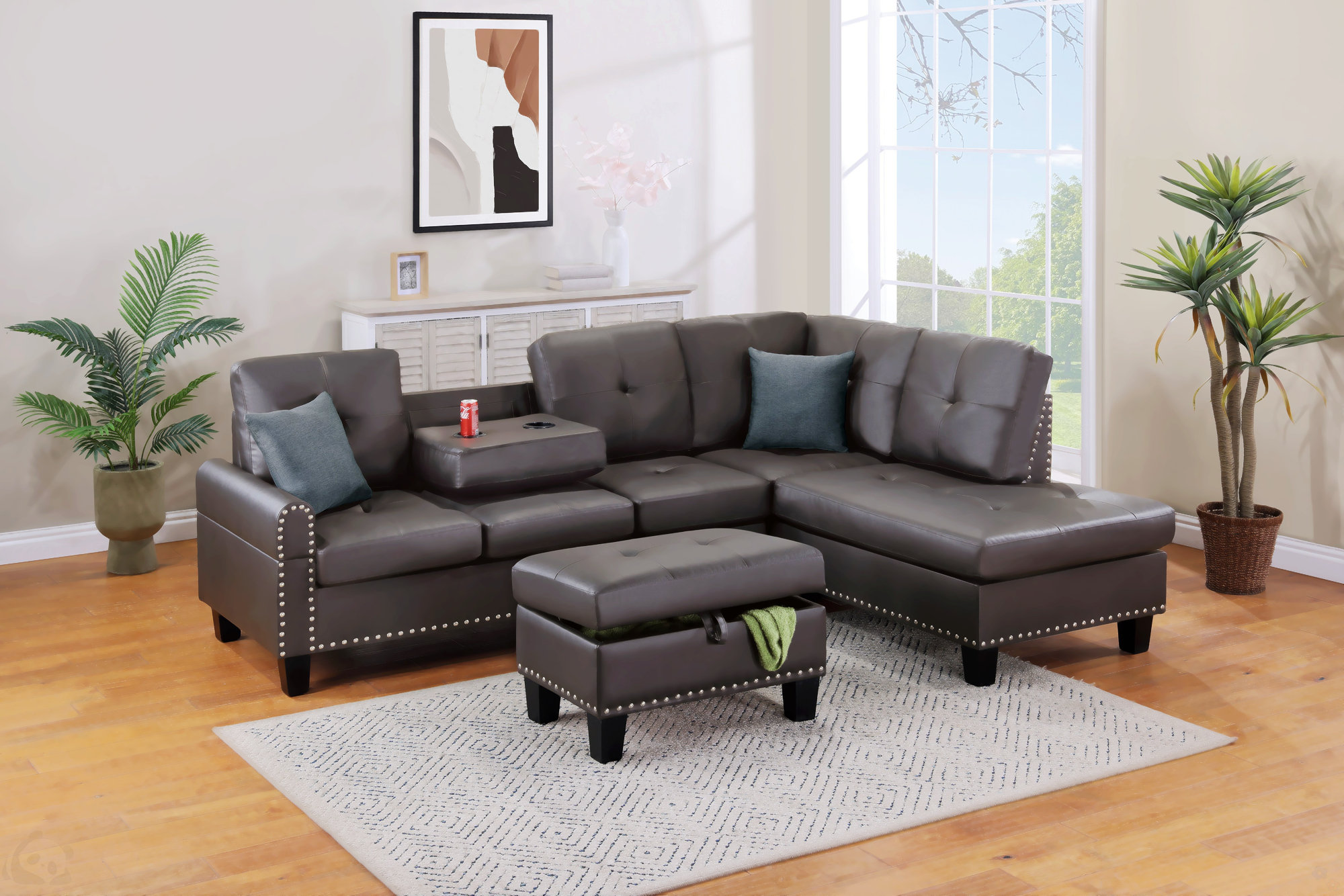 Latitude Run® Living Room Furniture 3-PCS Sectional Sofa Set LAF Sofa ...