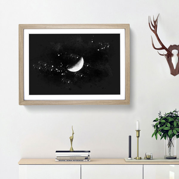 East Urban Home A Half Moon - Picture Frame Graphic Art Print | Wayfair ...