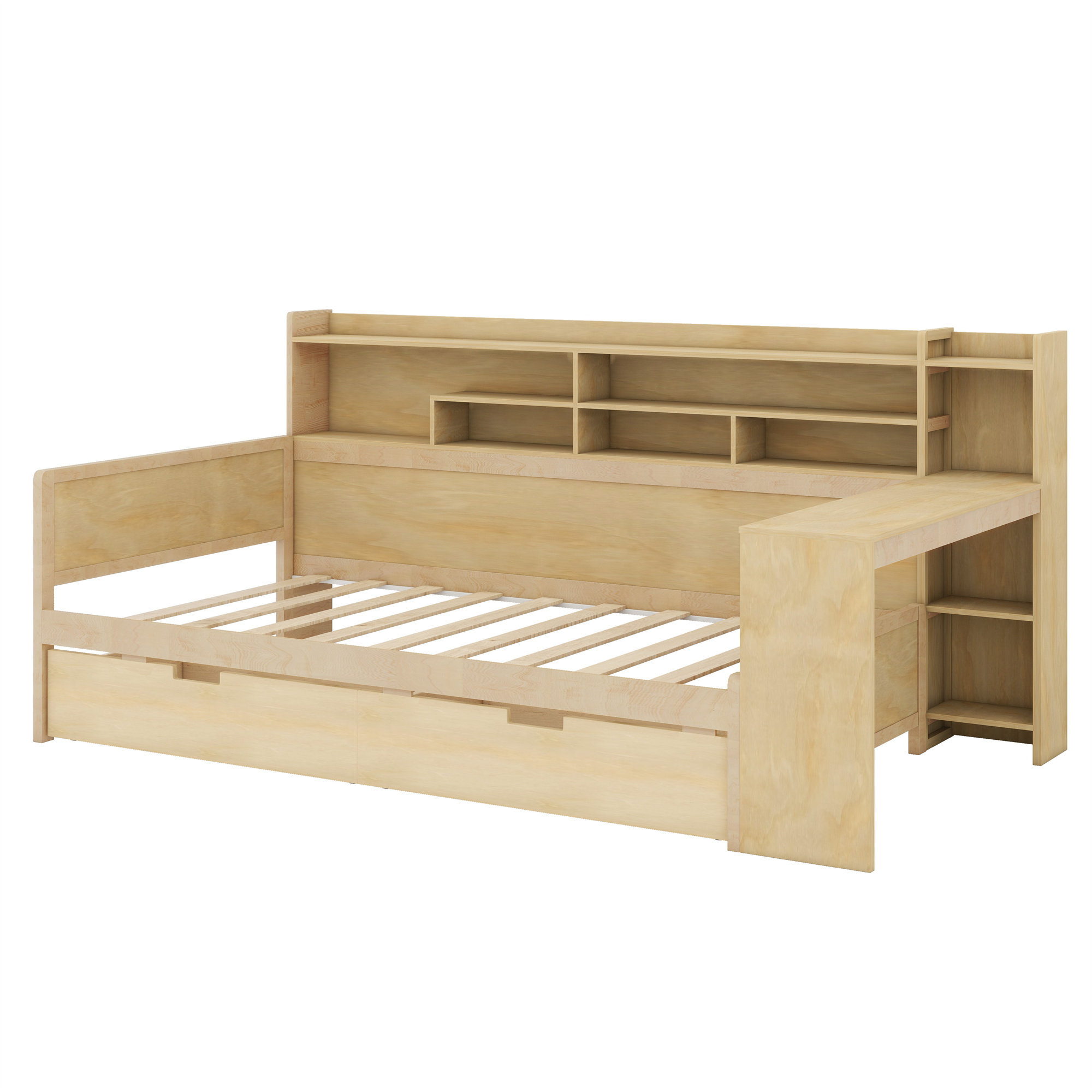 Latitude Run® Daybed With Storage Shelves, Multi-Functional Bed With ...