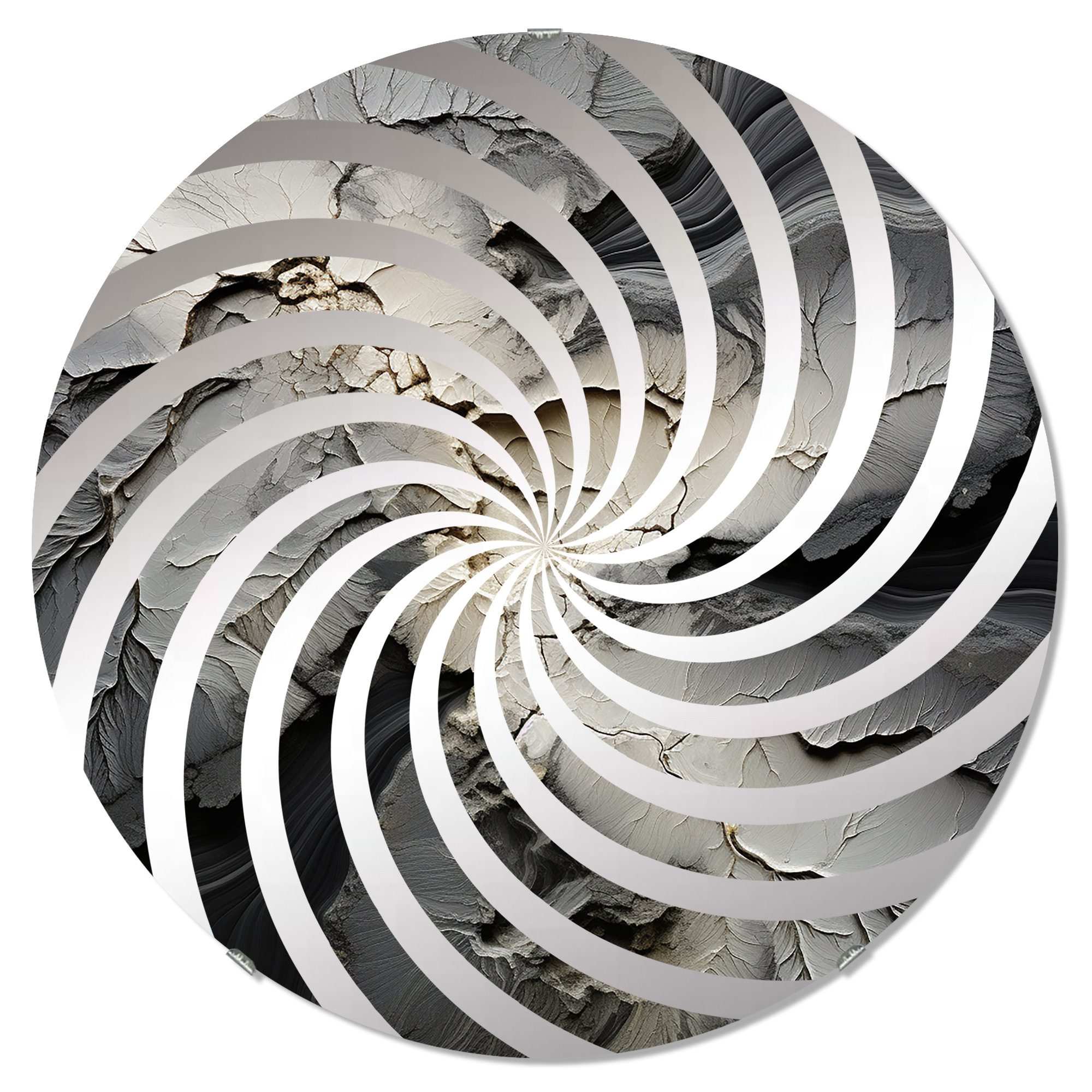 Design Art Shattered Grey Stone Geode Minimalism - Vortex Decorative ...