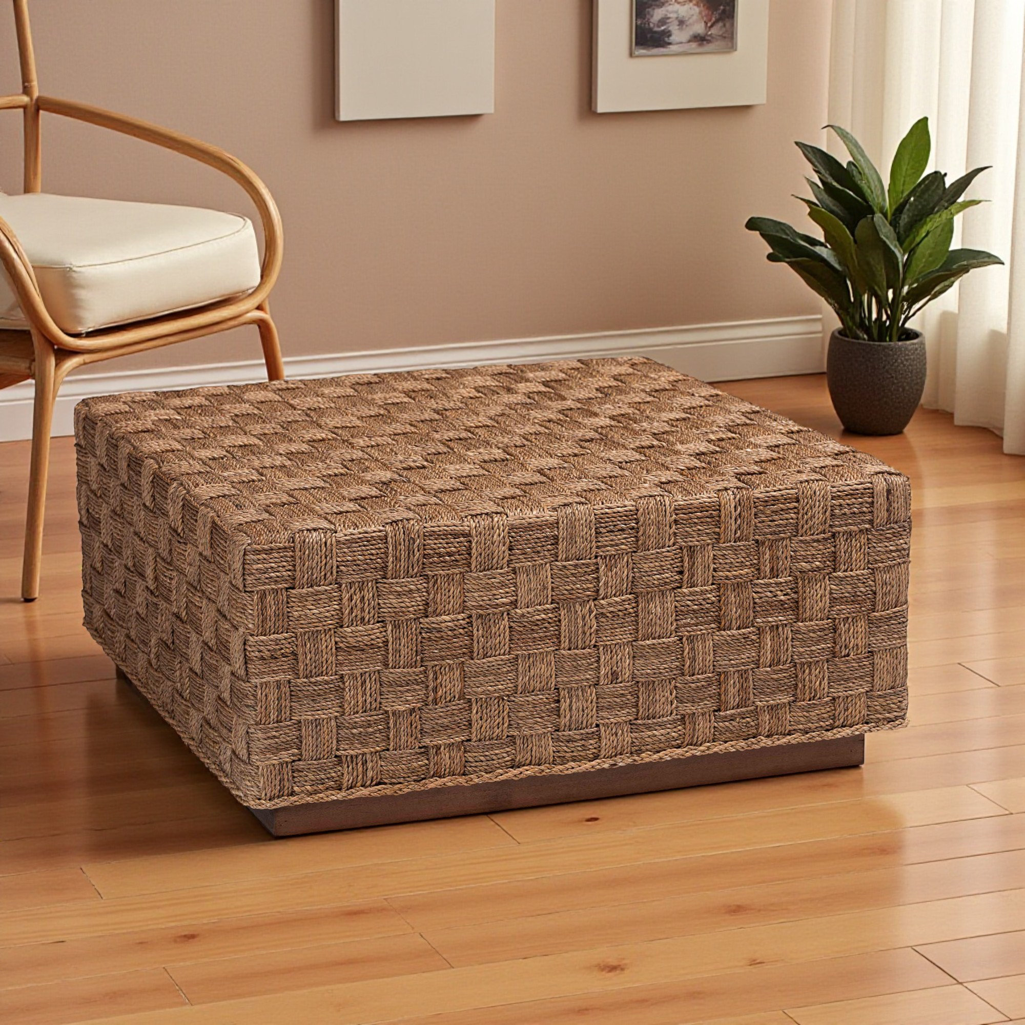 Beachcrest Home™ Ancona Bohemian Natural Seagrass Coffee Table | Wayfair