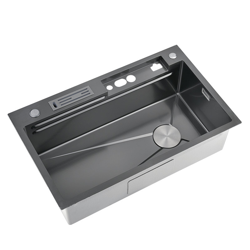 Lefton 304 Stainless Steel Waterfall Kitchen Sink Set with Temperature ...