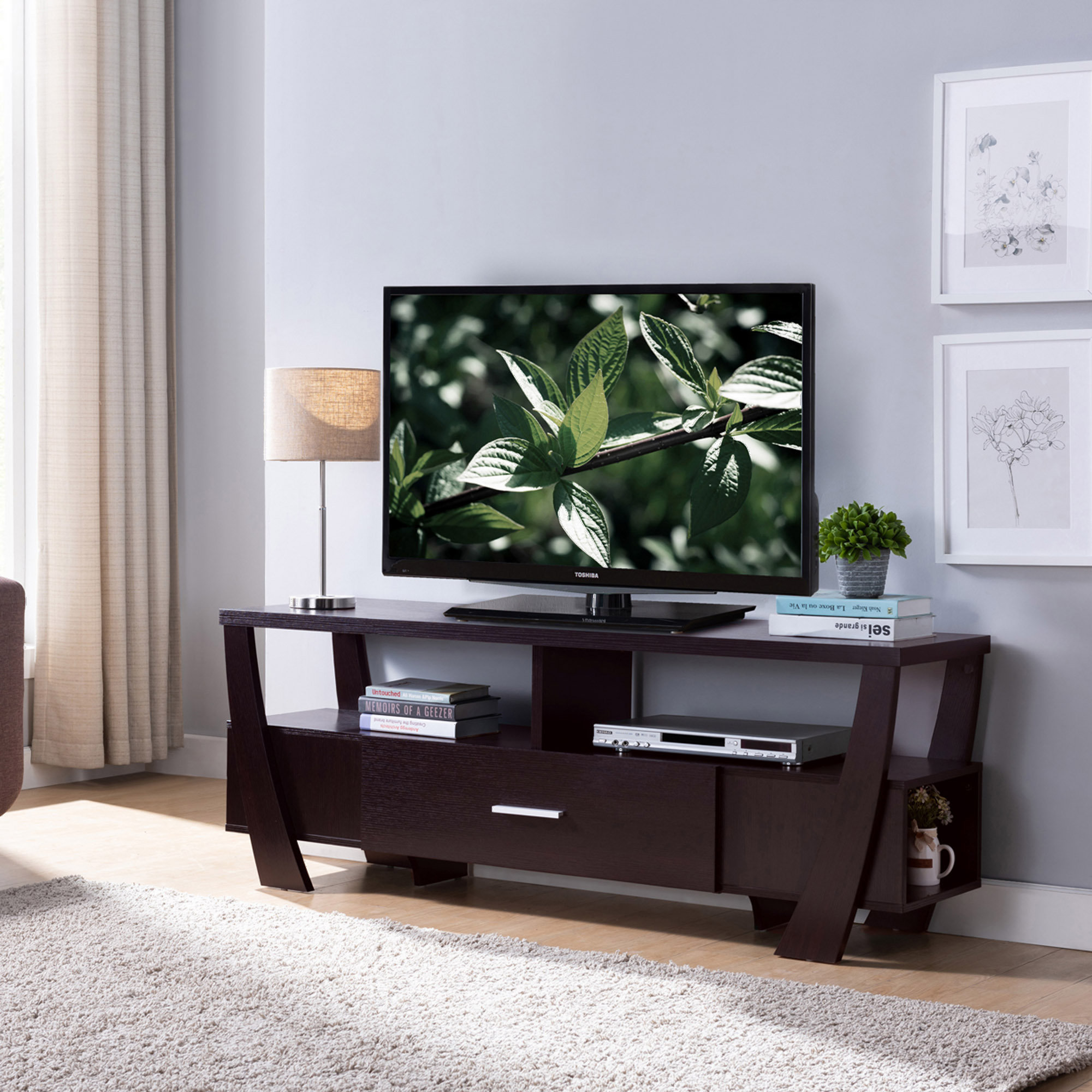 Ebern Designs 60" Entertainment TV Stand, Display Stand With Two ...