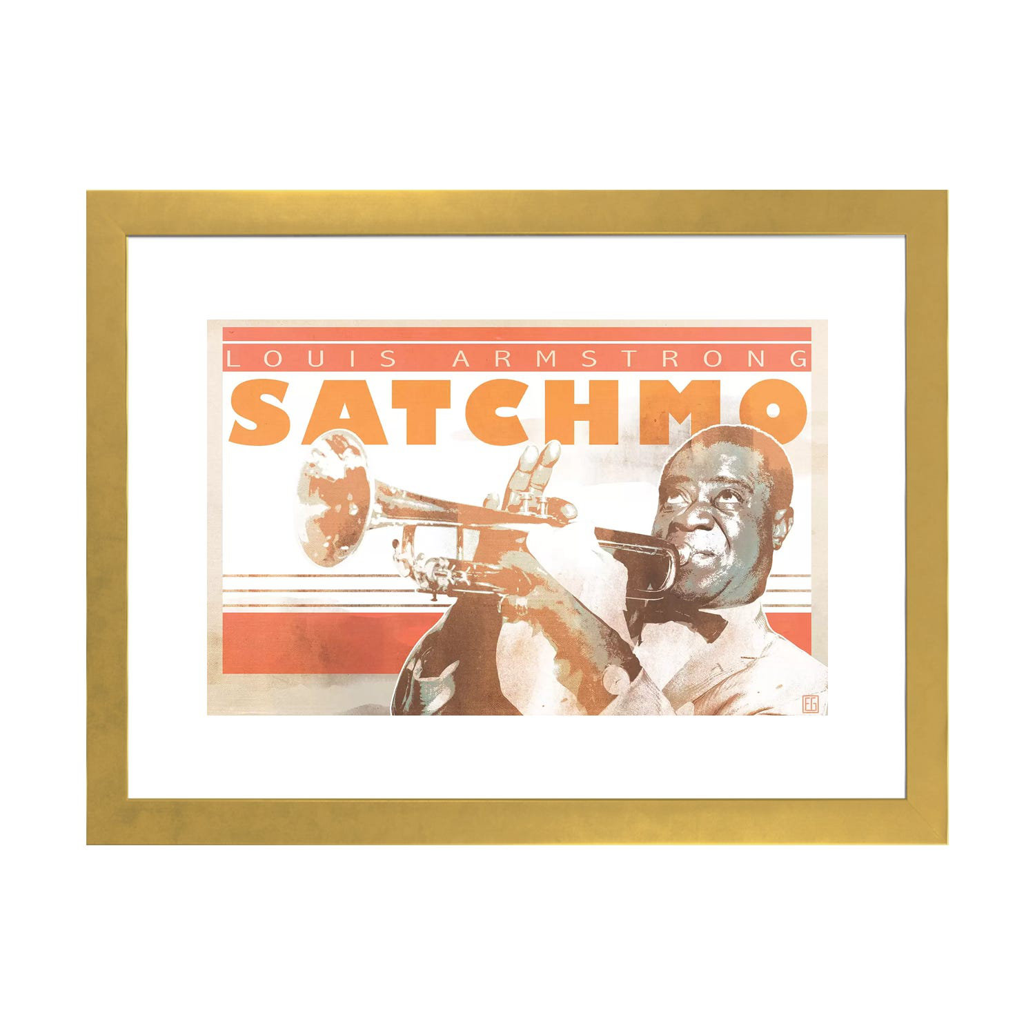 East Urban Home Louis Armstrong by Elliot Griffin - Picture Frame ...