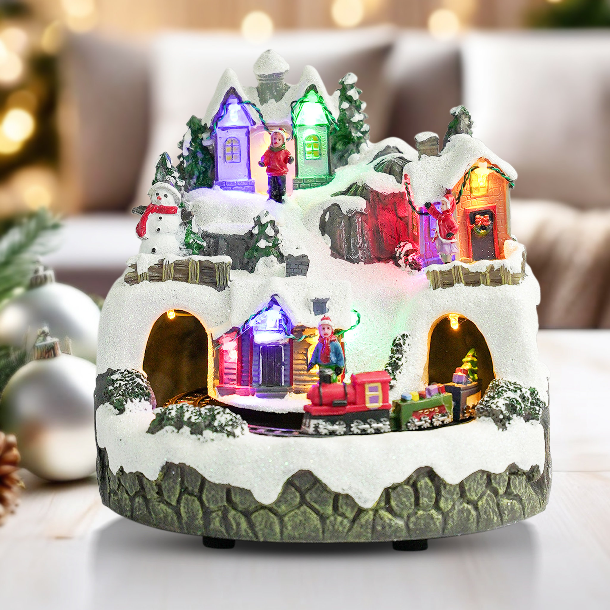 The Holiday Aisle® Magical Light-Up Christmas Village Set With Animated ...