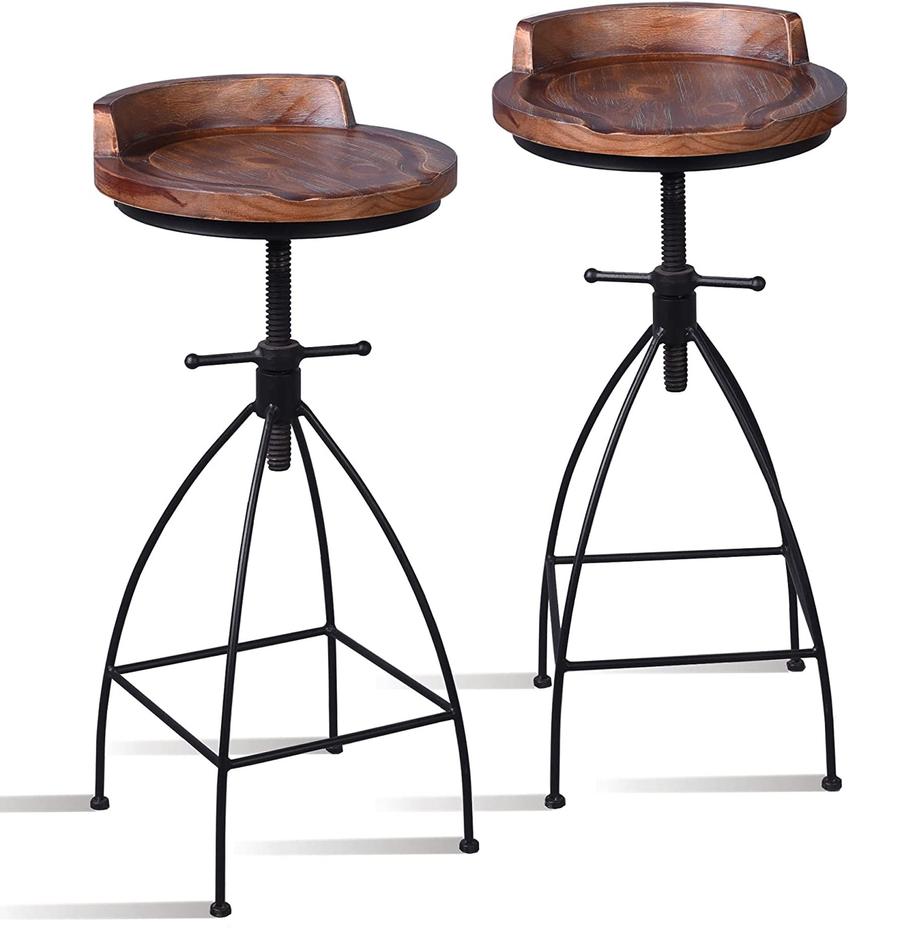 Williston Forge Adriam Swivel Solid Wood Adjustable Height Stool | Wayfair