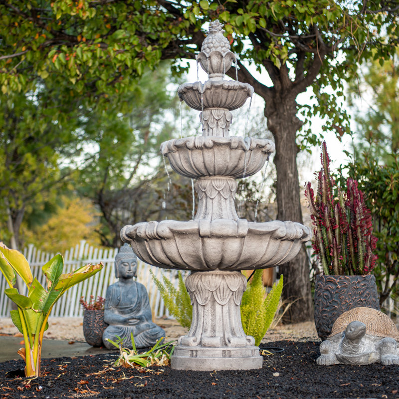 World Menagerie Leaf Resin 3-Tiered Classical Fountain & Reviews | Wayfair