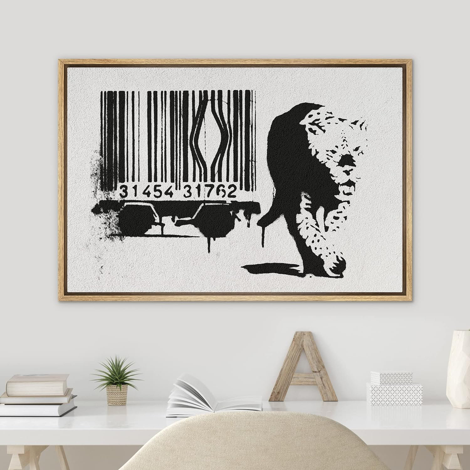 IDEA4WALL Banksy Barcode And Leopard | Wayfair