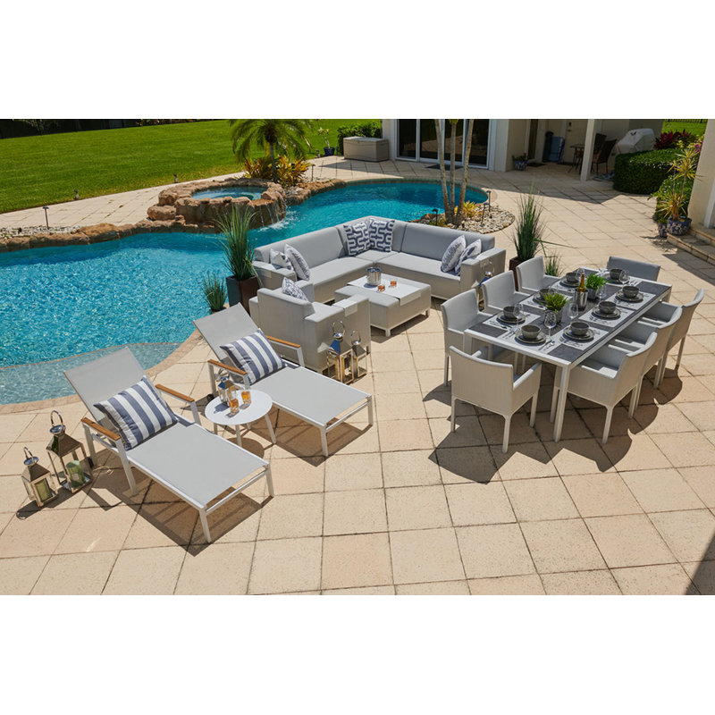 AKOYA Outdoor Essentials 17 Piece Complete Patio Set | Wayfair