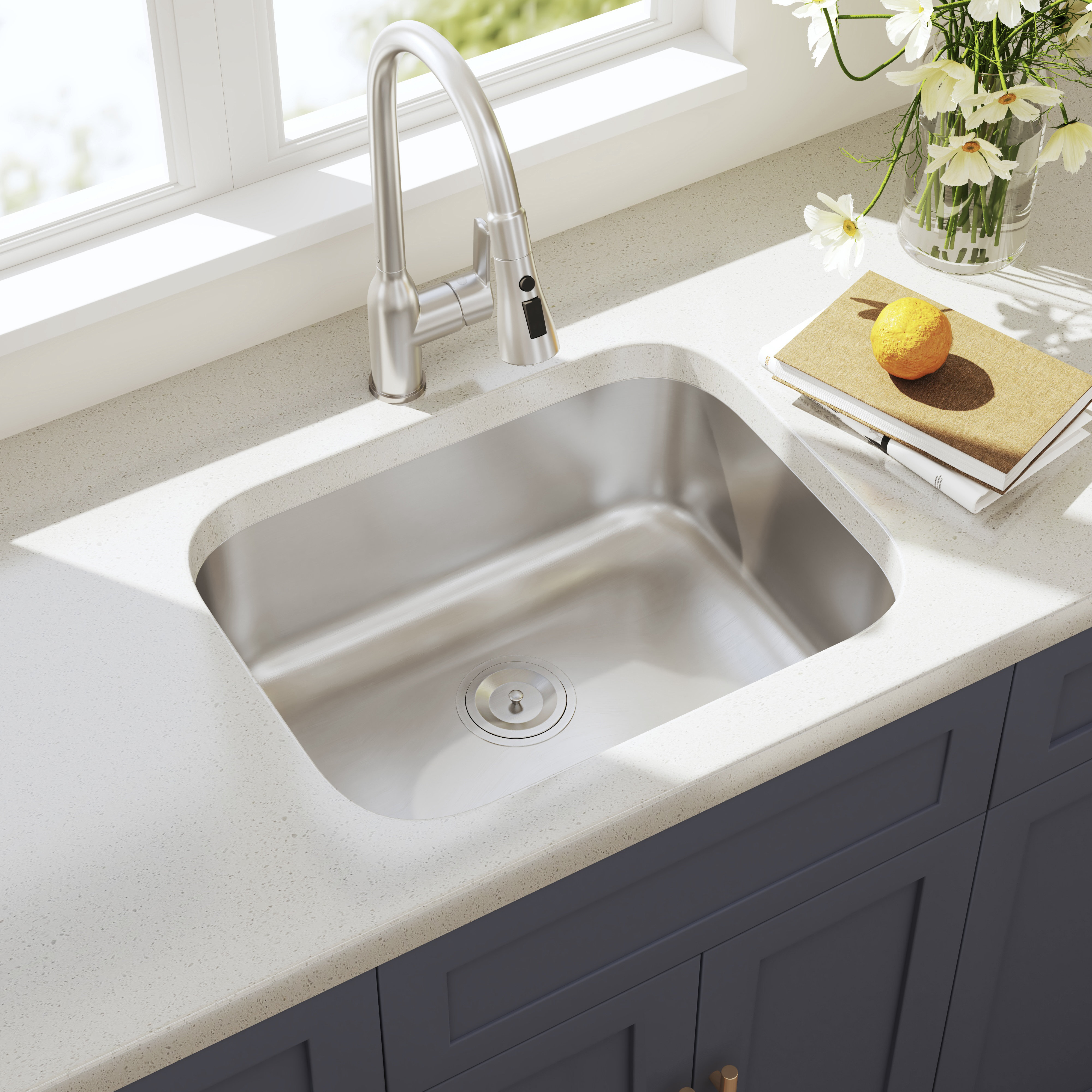 Blenzia Round Coner Series Blenzia 23 Inch Curved Undermount Stainless ...