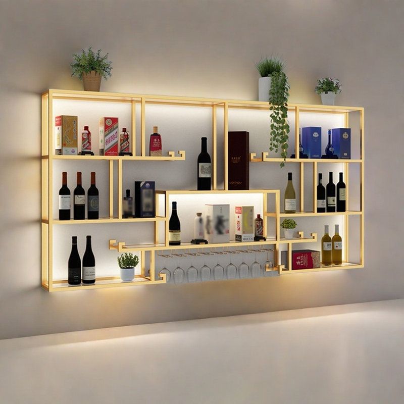 QUACOMFOR Modern Industrial Wall-mounted Iron Wine Rack | Wayfair