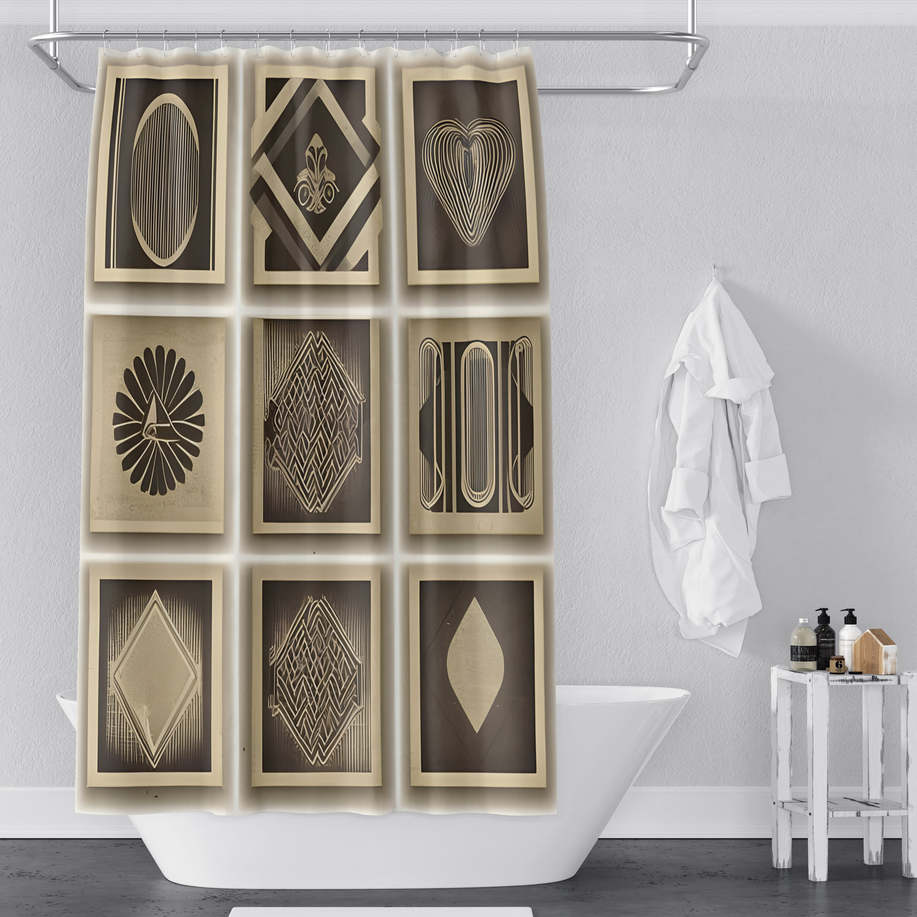 East Urban Home Arihaan Geometric Shower Curtain | Wayfair
