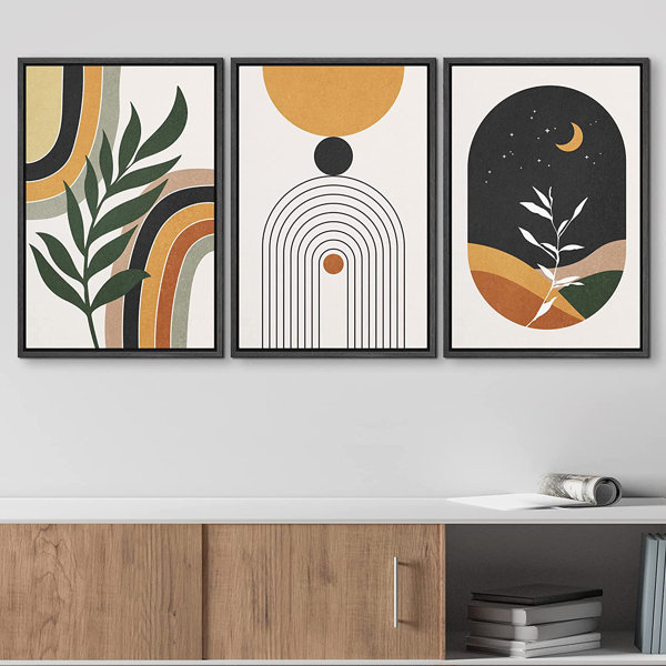 IDEA4WALL Mid Century Modern Boho " Mid-Century Modern Crescent Moon ...