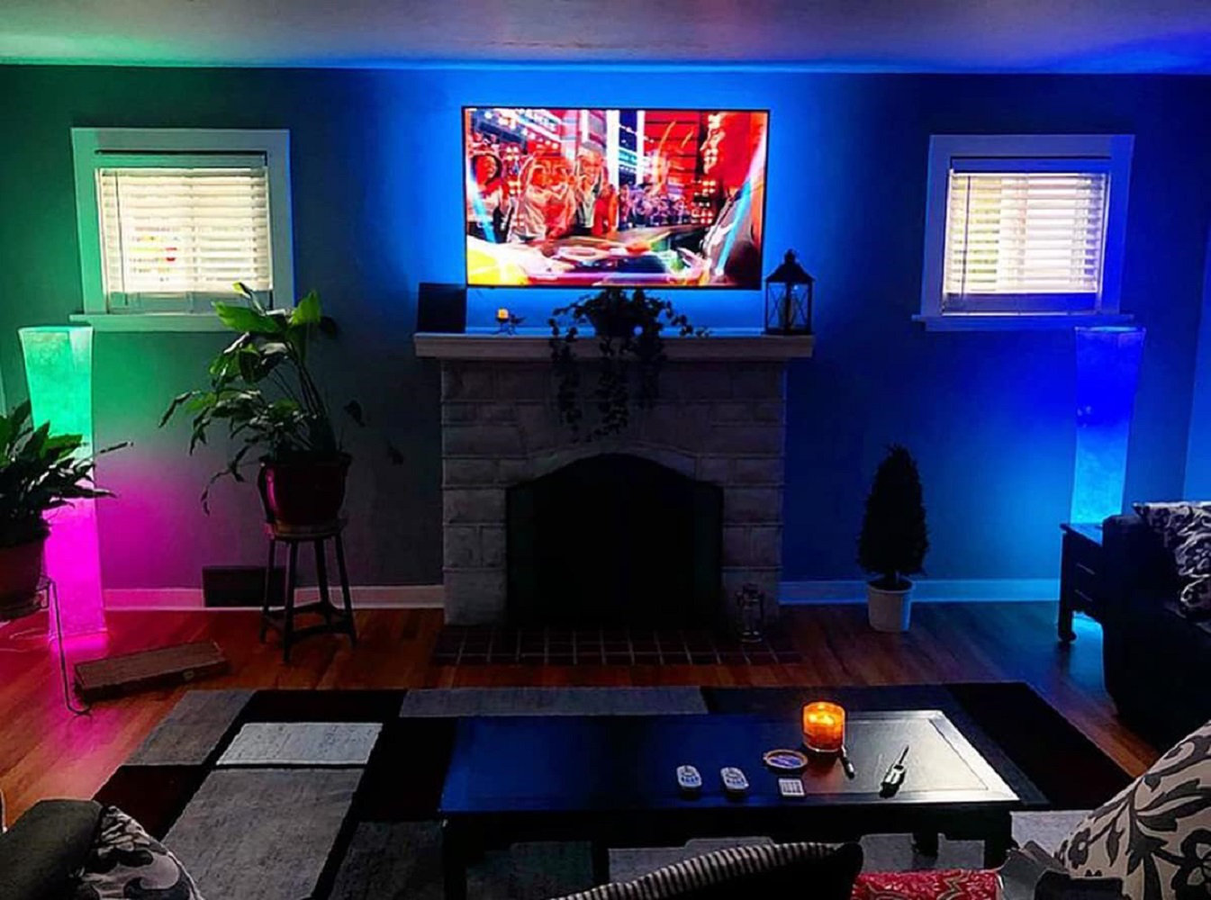 Orren Ellis Soft Light Floor Lamp, 52" Twist RGB Color Changing Tyvek ...