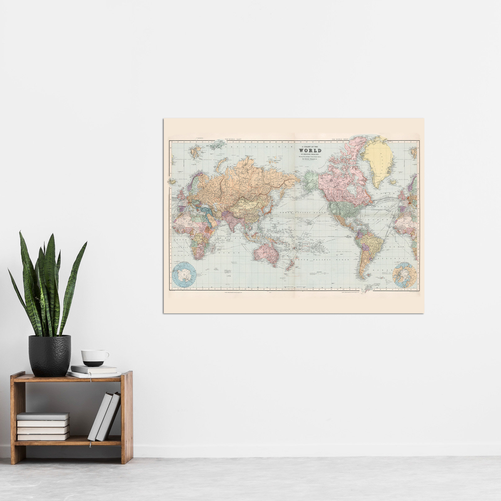 Breakwater Bay Map Stanford 1901 World Mercator Projection Chart ...