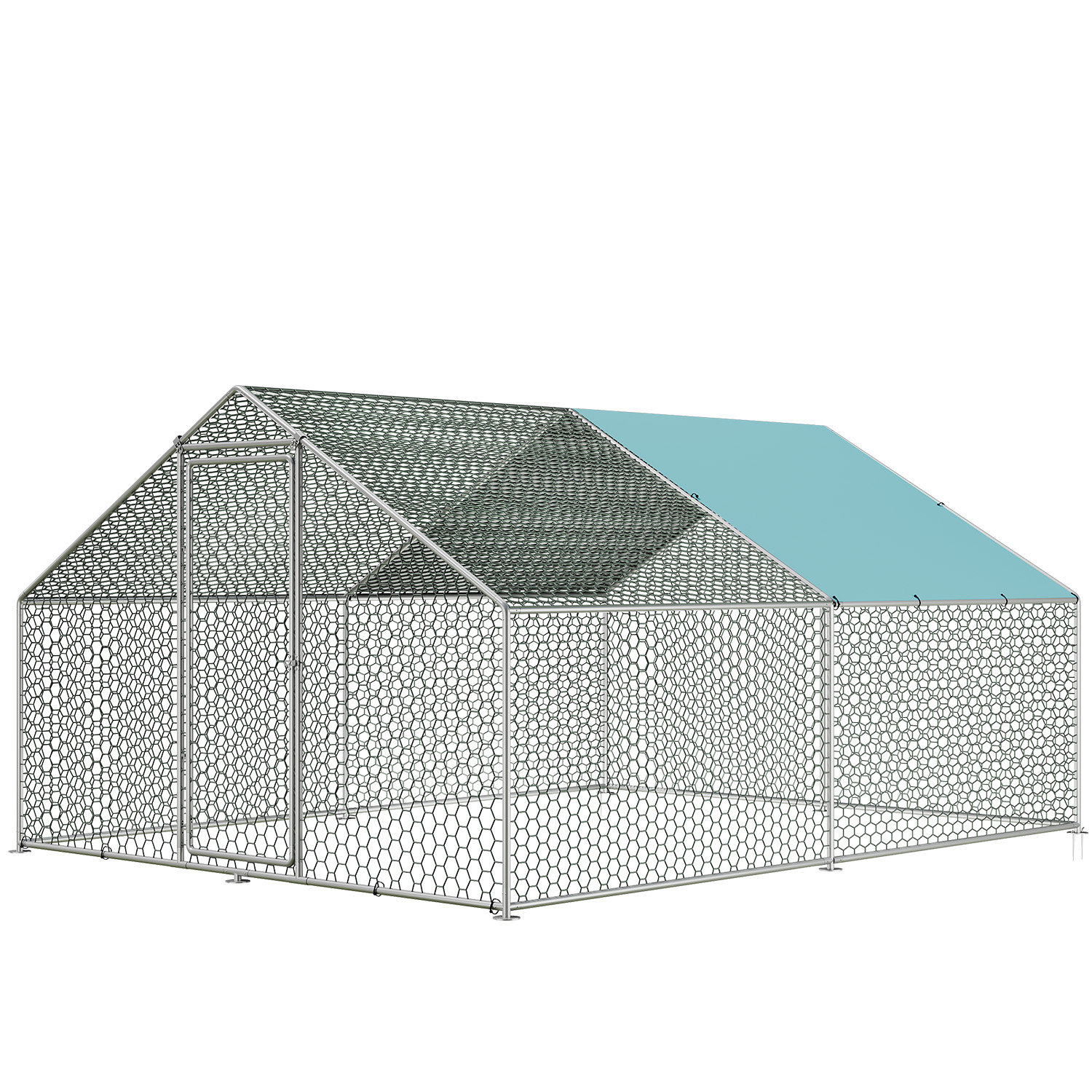 17 Stories Dog Kennel Quail Cage Duck House Large Chicken Coop Metal ...