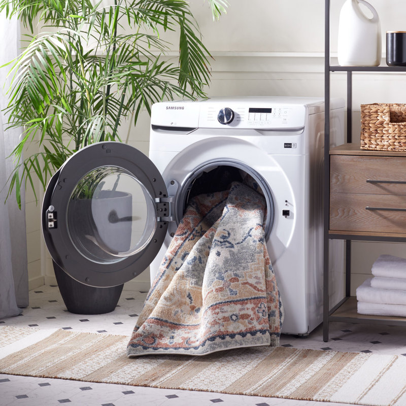 17 Stories Bayside Performance Machine Washable Abstract Rug & Reviews ...