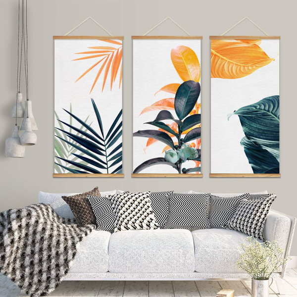 IDEA4WALL Floral Botanical Hanging Poster with Wood Frames Beautiful ...