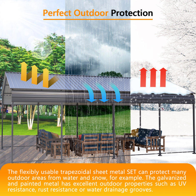 Thanaddo 15X Roof Panels Galvanized Steel Hardware Roofing Sheets | Wayfair