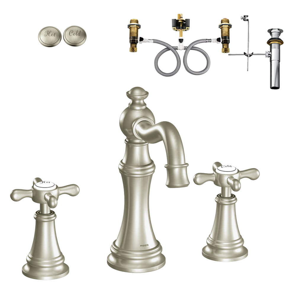 Moen Weymouth 2-Handle High-Arc Lavatory Widespread Bathroom Faucet ...