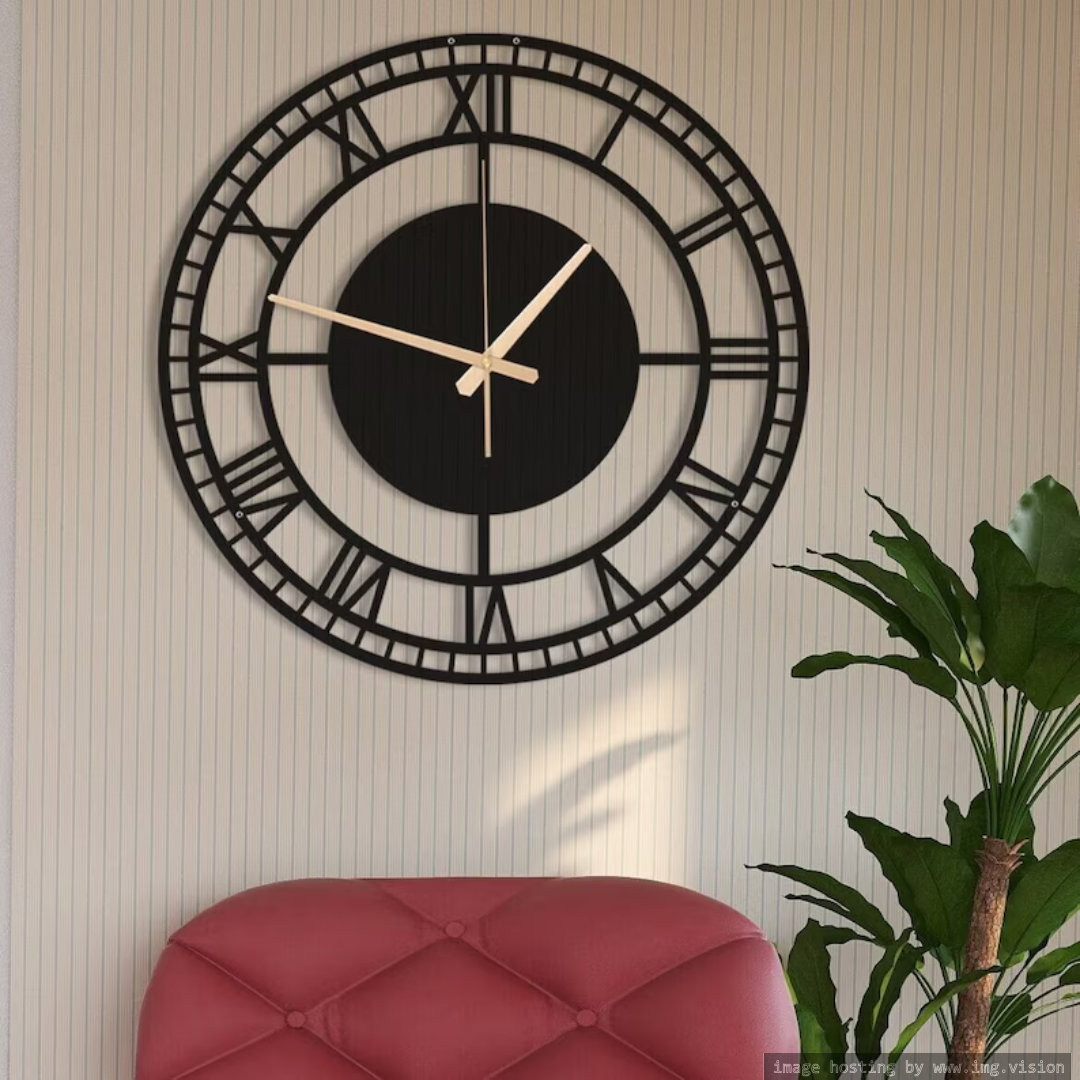 Mercer41 Wall Clock, Unique Round Wall Clock, Extra Large Silent Metal ...