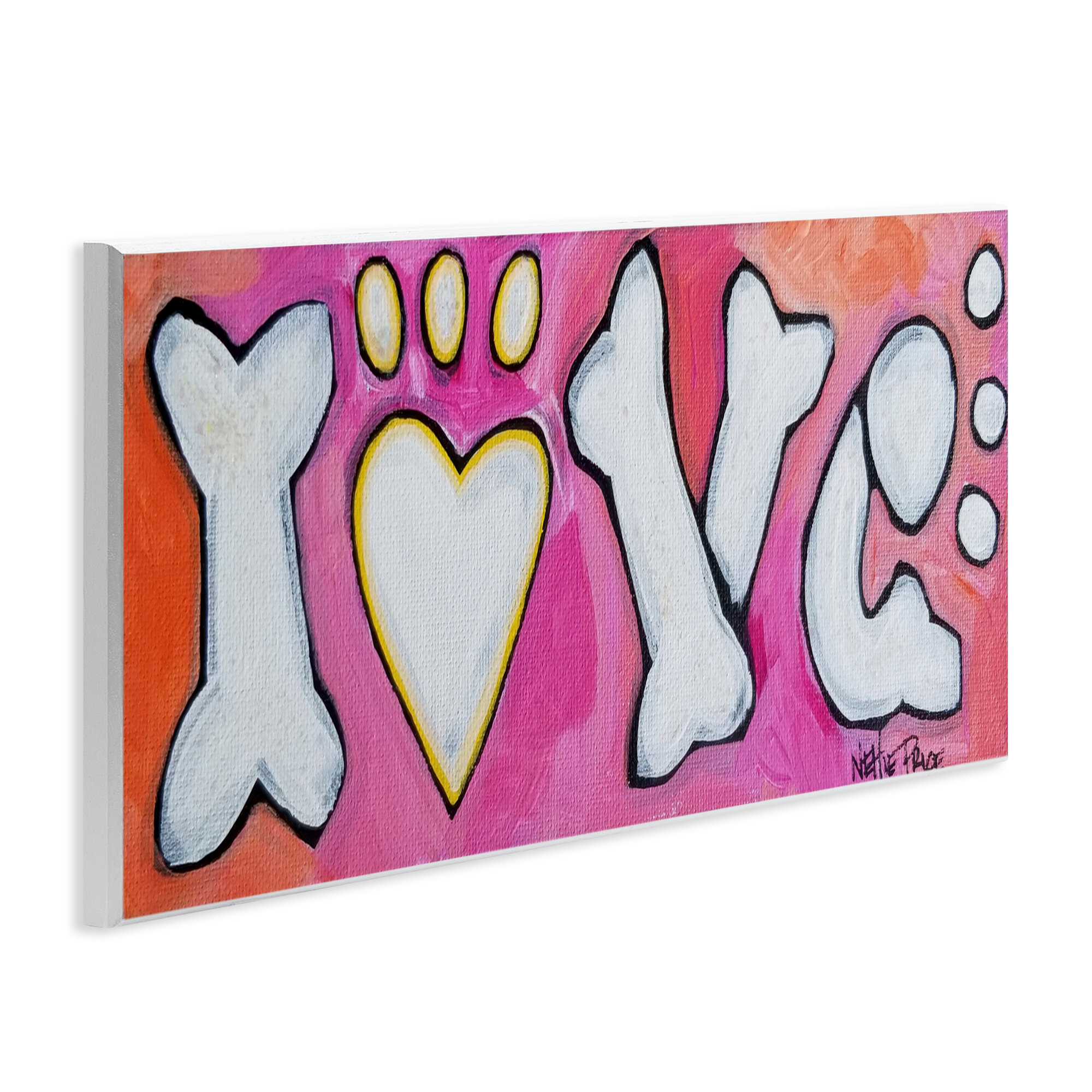 George Oliver Love with Bone Letters Wall Plaque Art, design by Nettie ...