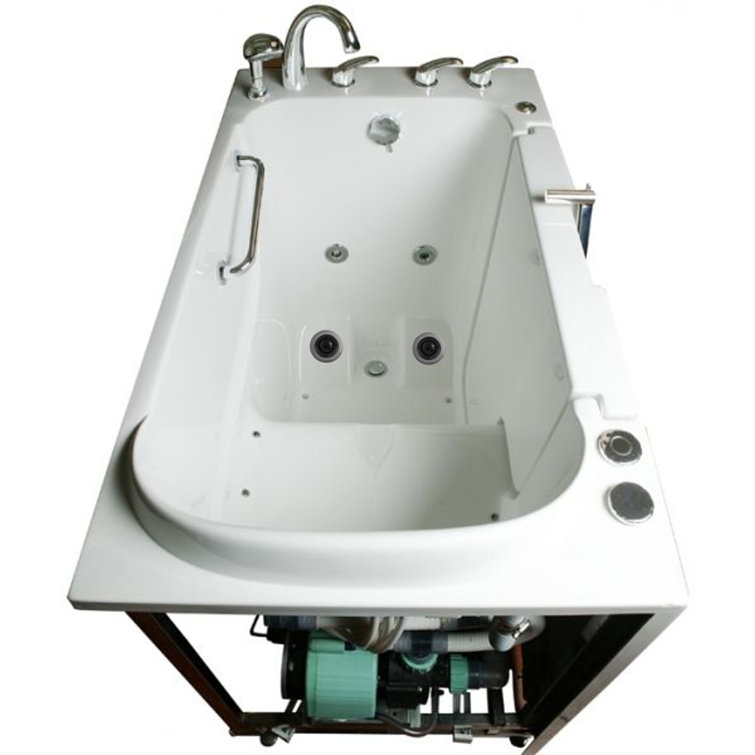 Avora Bath 52'' x 30'' Walk-in Fiberglass Bathtub with Faucet | Wayfair