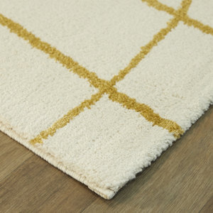 Mercury Row® Goodrow Performance Mustard/Cream Rug & Reviews | Wayfair