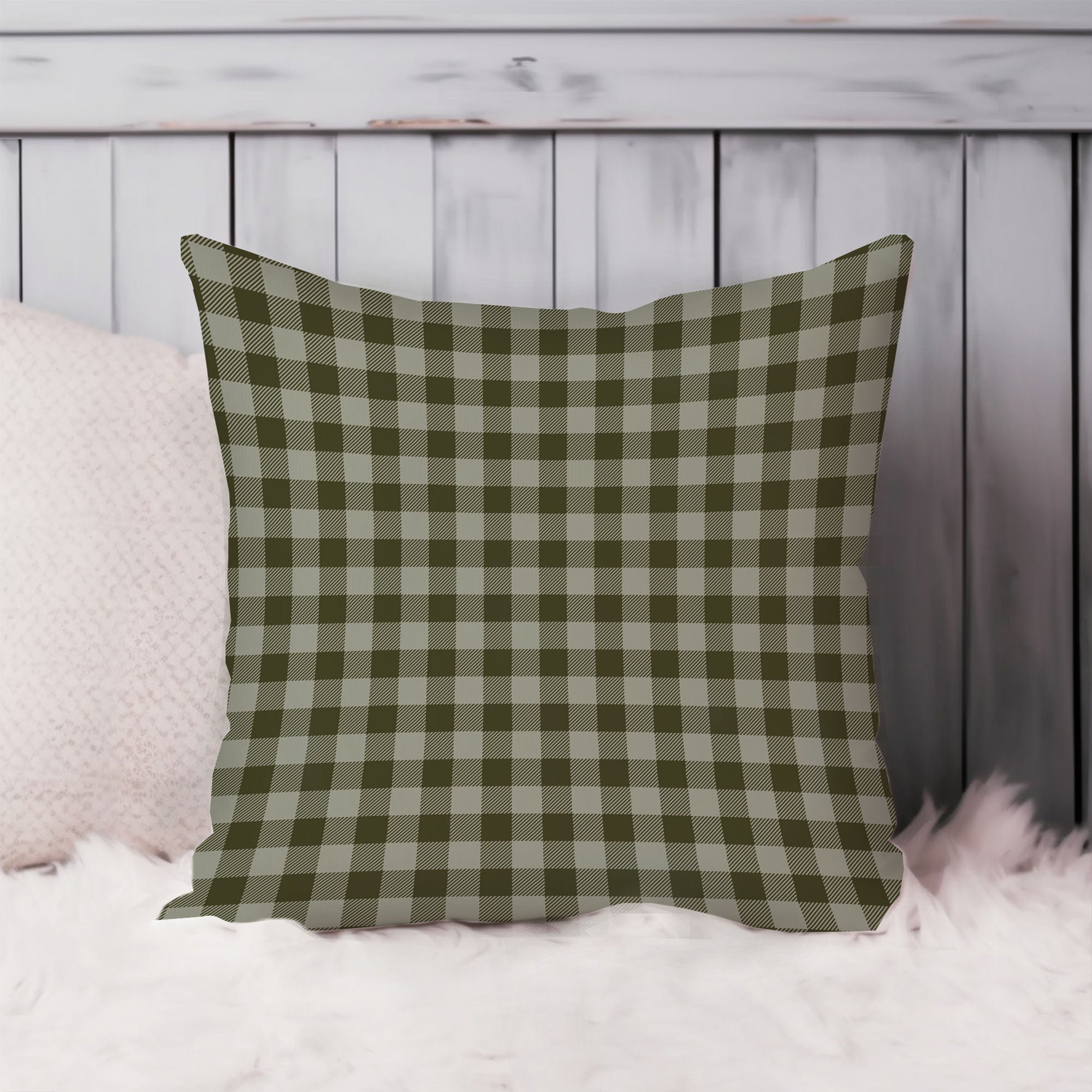 Ethan Taylor Dark Green Gingham Pattern VI Retro | Wayfair
