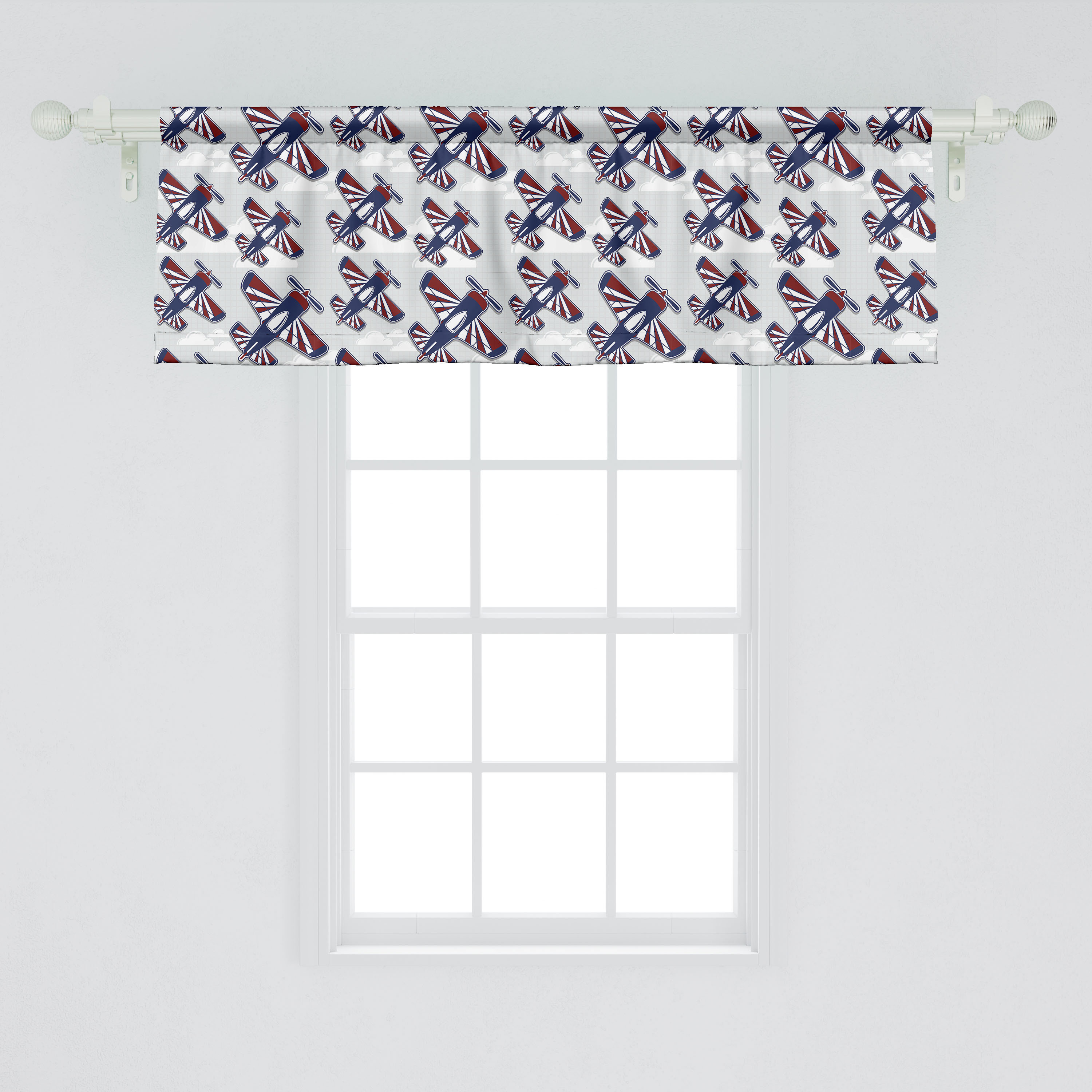 Ambesonne Airplane Valance Pack of 2 Airships Above Clouds | Wayfair
