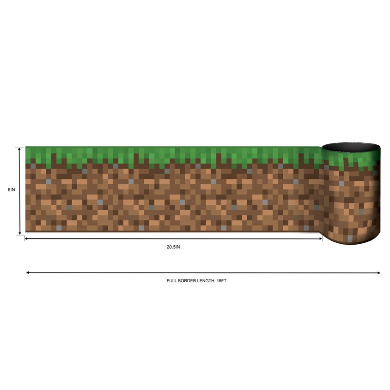 Room Mates Minecraft Iconic Grass Peel & Stick Wallpaper Border ...
