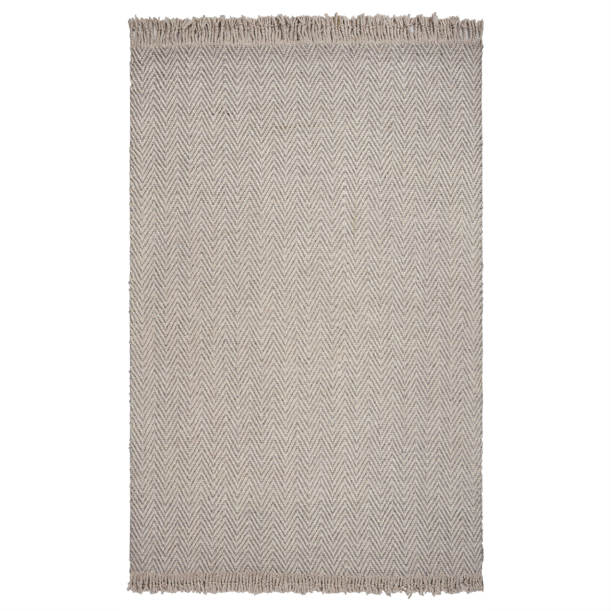 Hokku Designs Stonover Oatmeal Beige Wool Chevron Hand Woven Area Rug ...