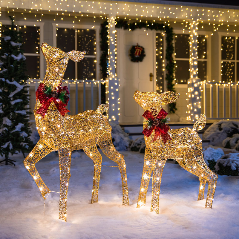 Joiedomi 2 Piece Doe and Fawn Lighted Display Set | Wayfair