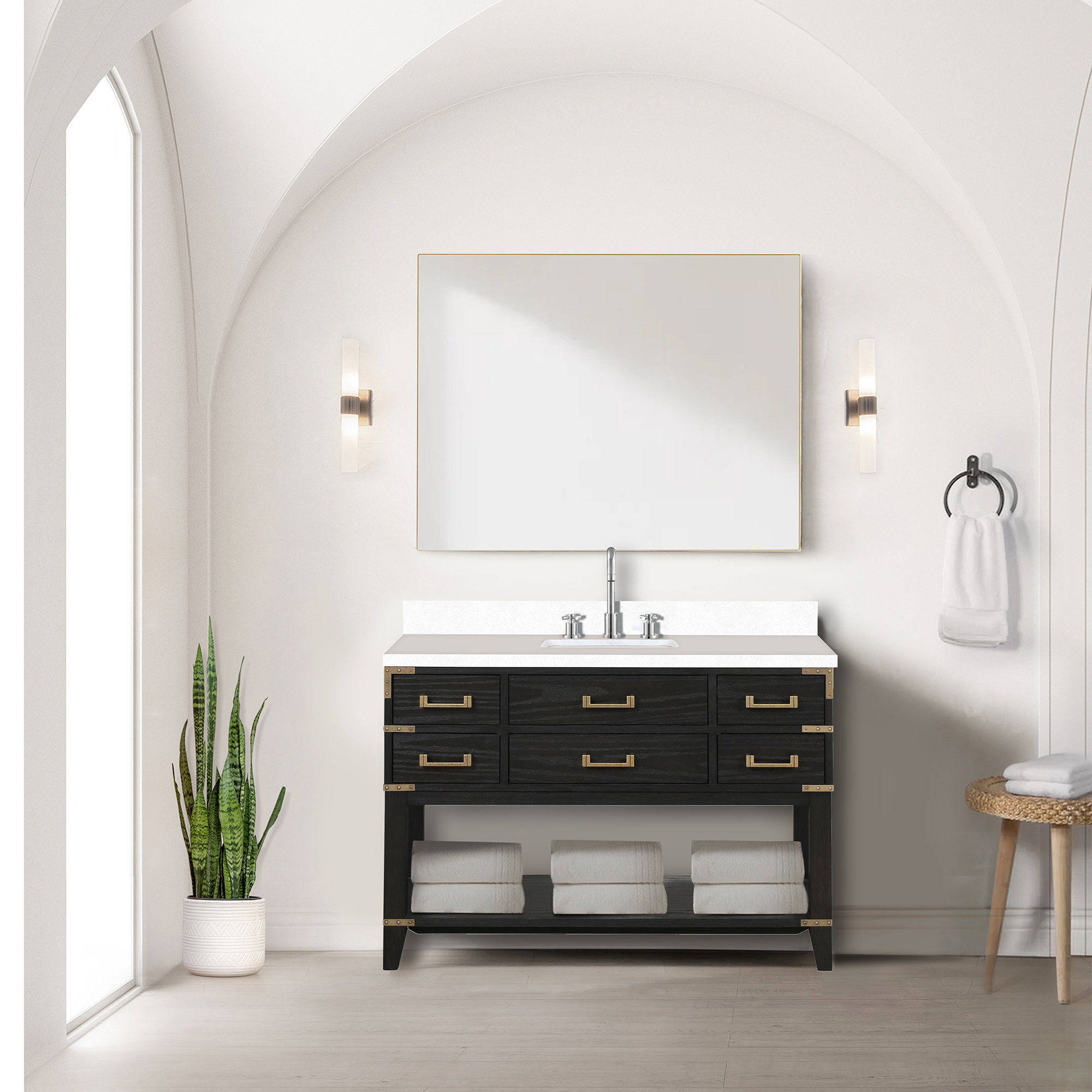 Bell+Modern Woodhaven 48 in W x 22 in D Single Bath Vanity, White ...