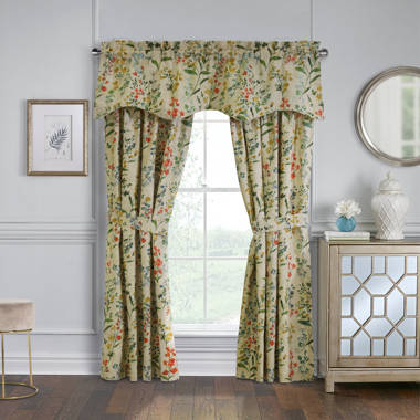 RLF Home Striped Cotton Blend 50'' W Window Valance in Garden | Wayfair