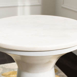 Joss & Main Quinley Marble Pedestal End Table & Reviews | Joss & Main